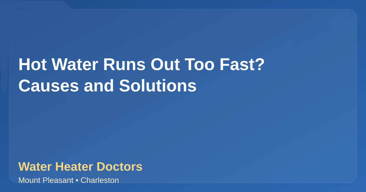 Hot Water Runs Out Too Fast? Causes and Solutions | Water Heater ...